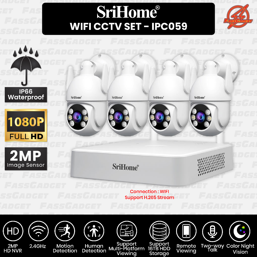 WIFI CCTV SET - IPC059 2MP (SRIHOME) | Shopee Singapore