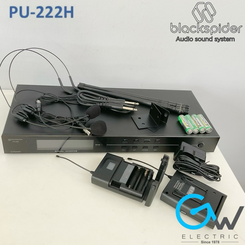 [MCMC Approved] Black Spider PU-222H 2x UHF Headset Wireless Microphone ...