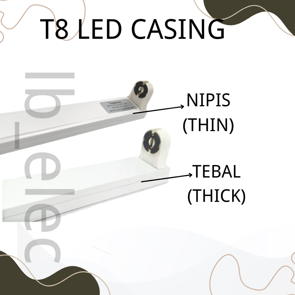 LED T8 Casing 2FT 4FT Kalimantang Single Fitting Light Tube Ceiling ...