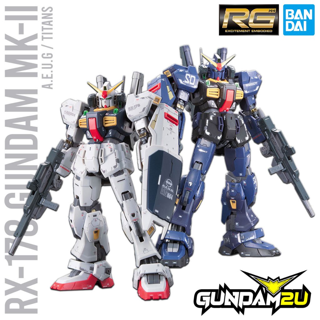 BANDAI RG 1/144 Gundam MK-II AEUG / MK2 TITANS - Plastic Model Kit Real Grade 07 08 Zeta Gundam ...