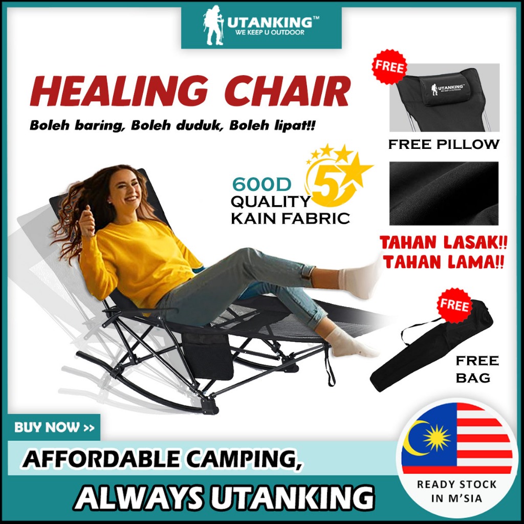 UtanKingTM Healing Chair with Leg Rest Foldable Camping Reclining ...