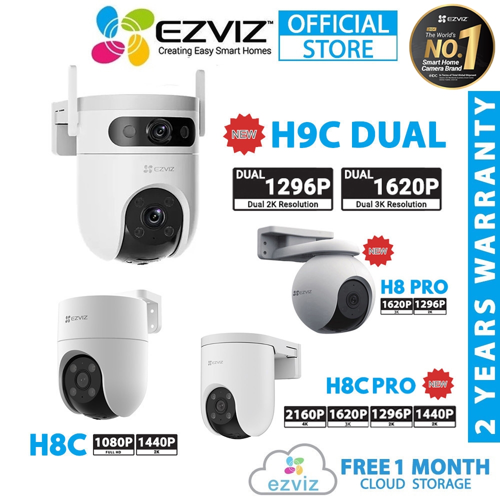 EZVIZ H9C Dual Dual-Lens H8C PROEZVIZ – WiFi Pan & Tilt H.265 2K 1440P ...