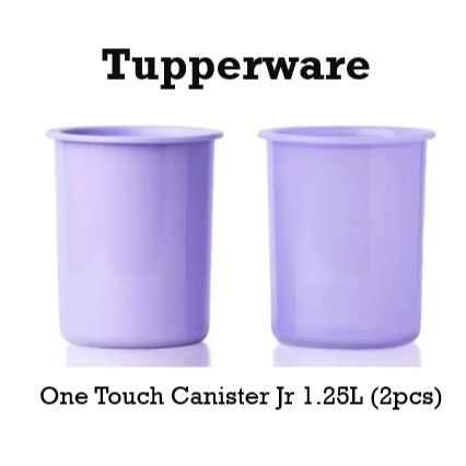 Tupperware One Touch Canister Junior 1.25L (2pc) Light Purple | Shopee Singapore