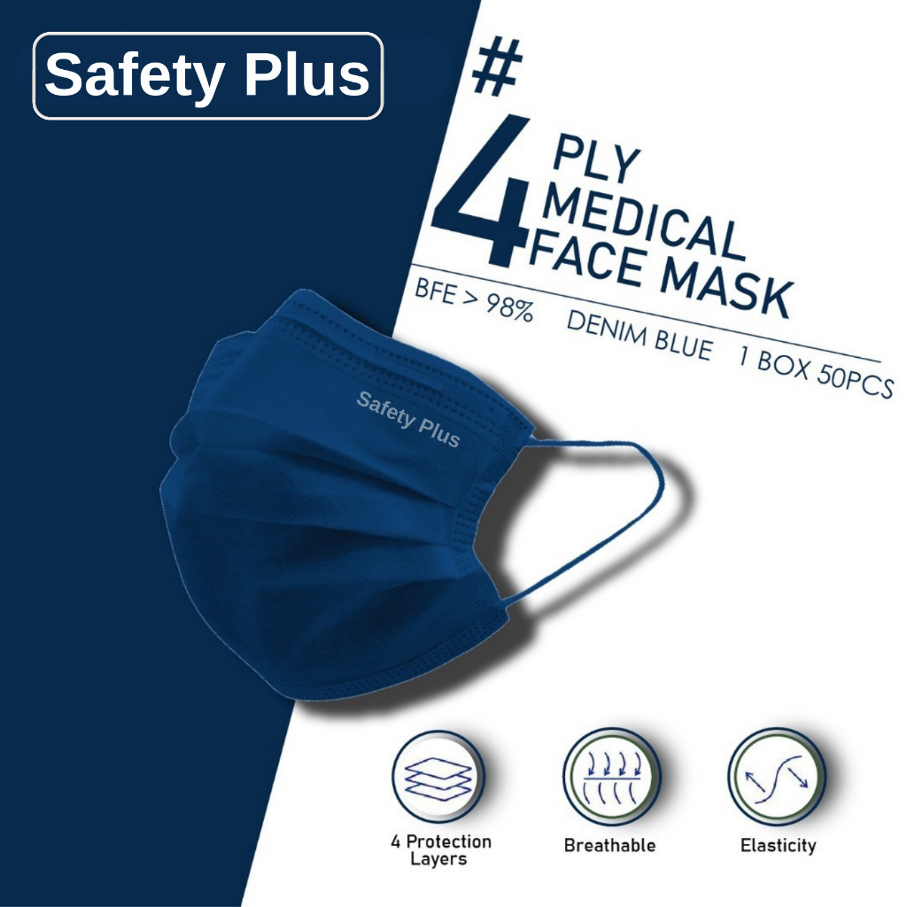 Face Mask 50pcs Mask 4ply Non Medical Mask Anti Bacterial Disposable ...