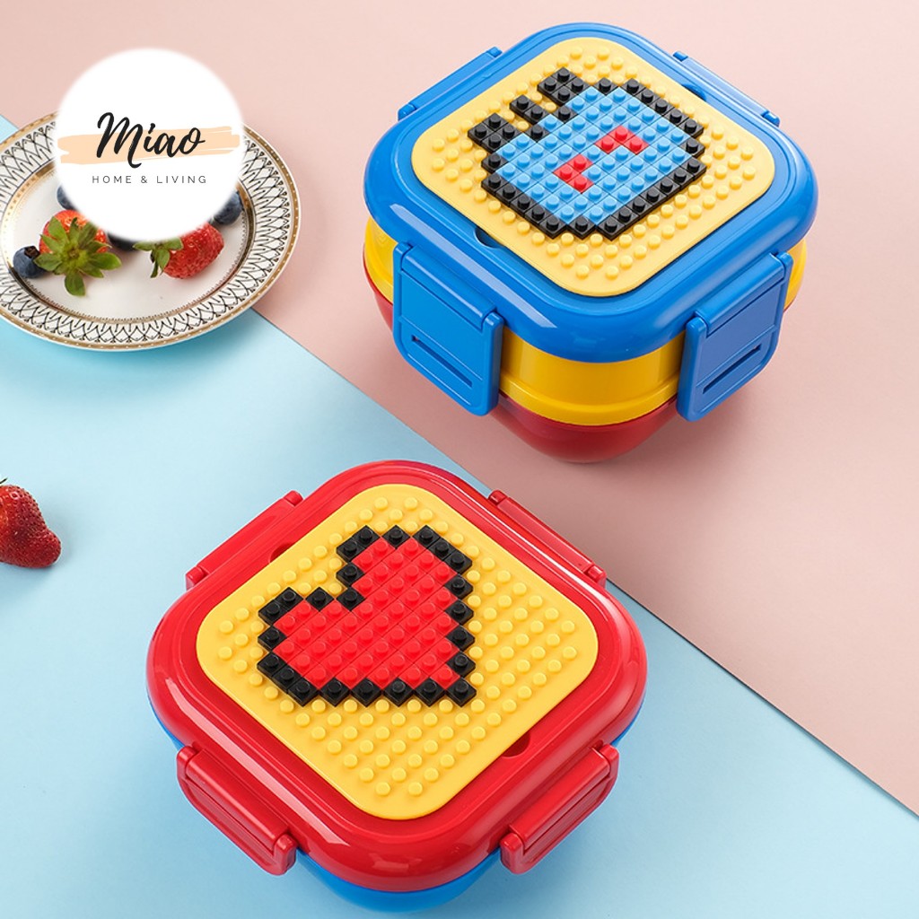 Lego Brick Building Lunch Box 304 Stainless Steel Kids Fun Boxes Food ...