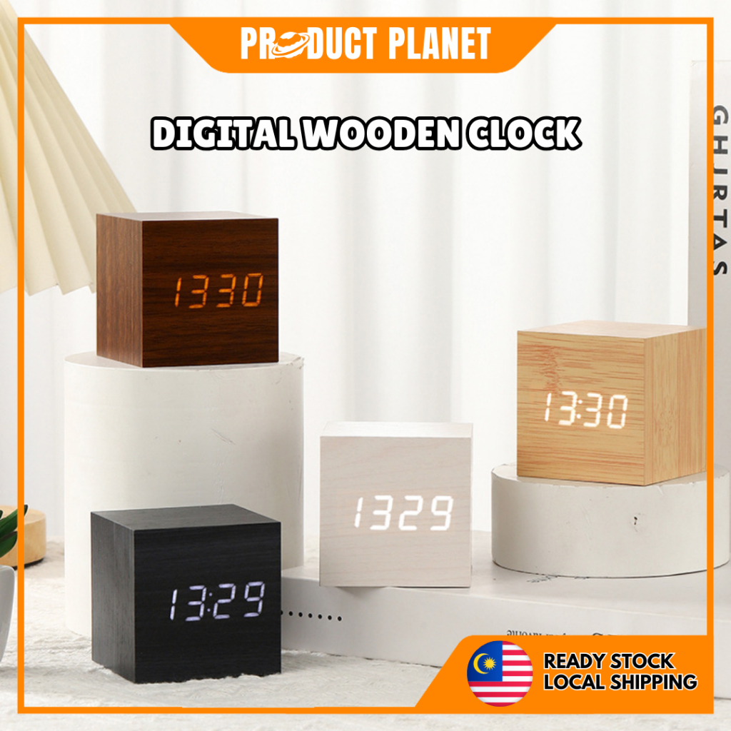 [PP] LED Wooden Clock/Digital LED Wooden Clock Sound – Display Time ...