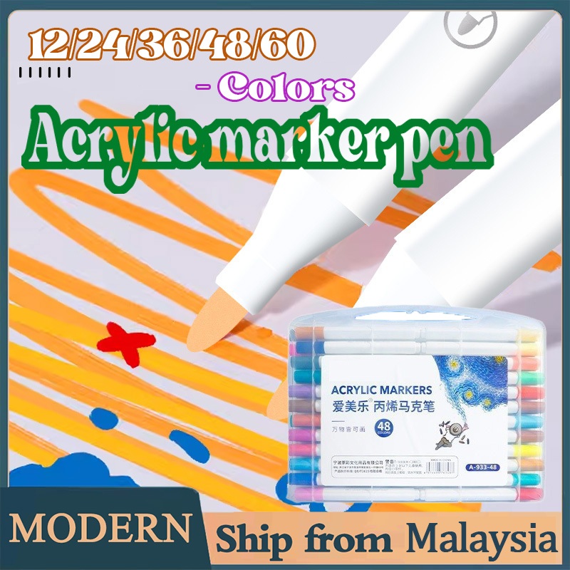 Multi-Surface Acrylic Paint Pens - 24-48 Premium Colors (丙烯马克笔 for ...