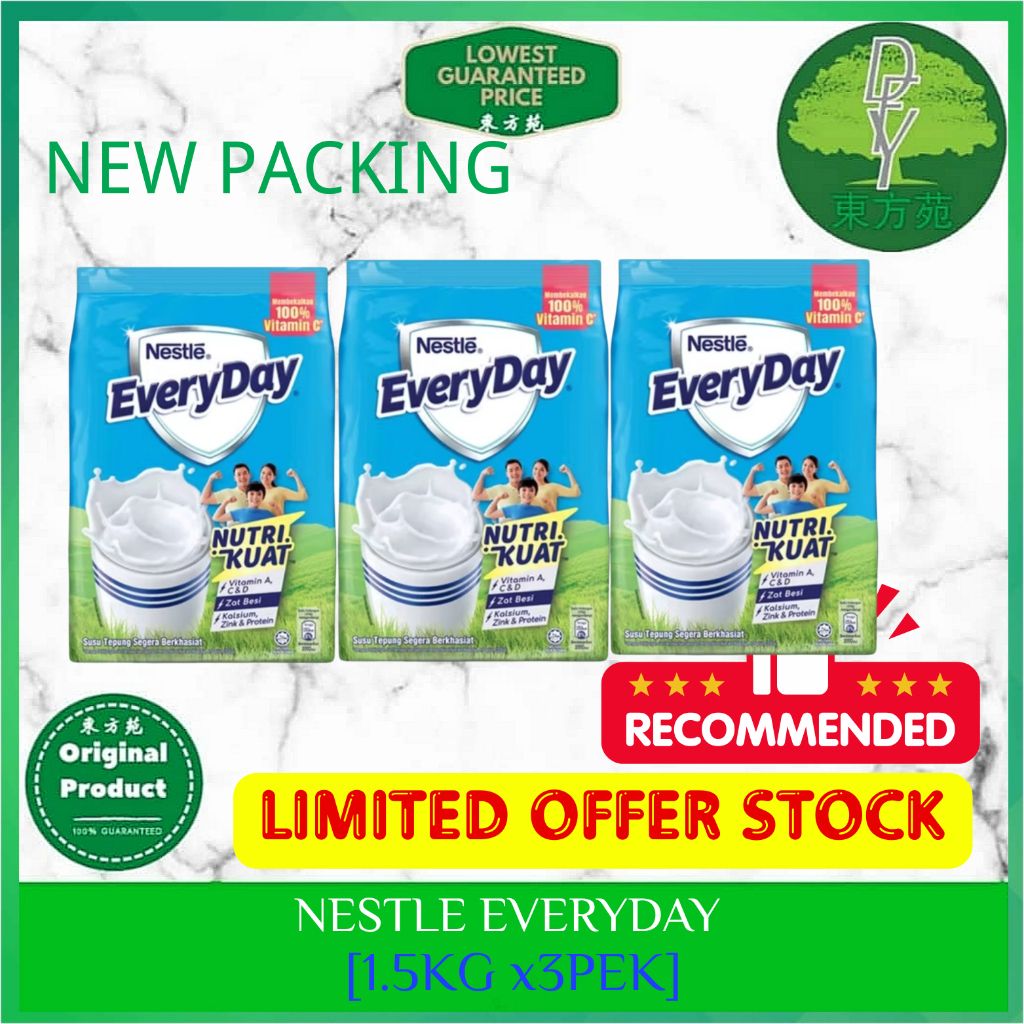 Nestle Everyday Milk Powder (1.5kg x 3pek) | Shopee Singapore