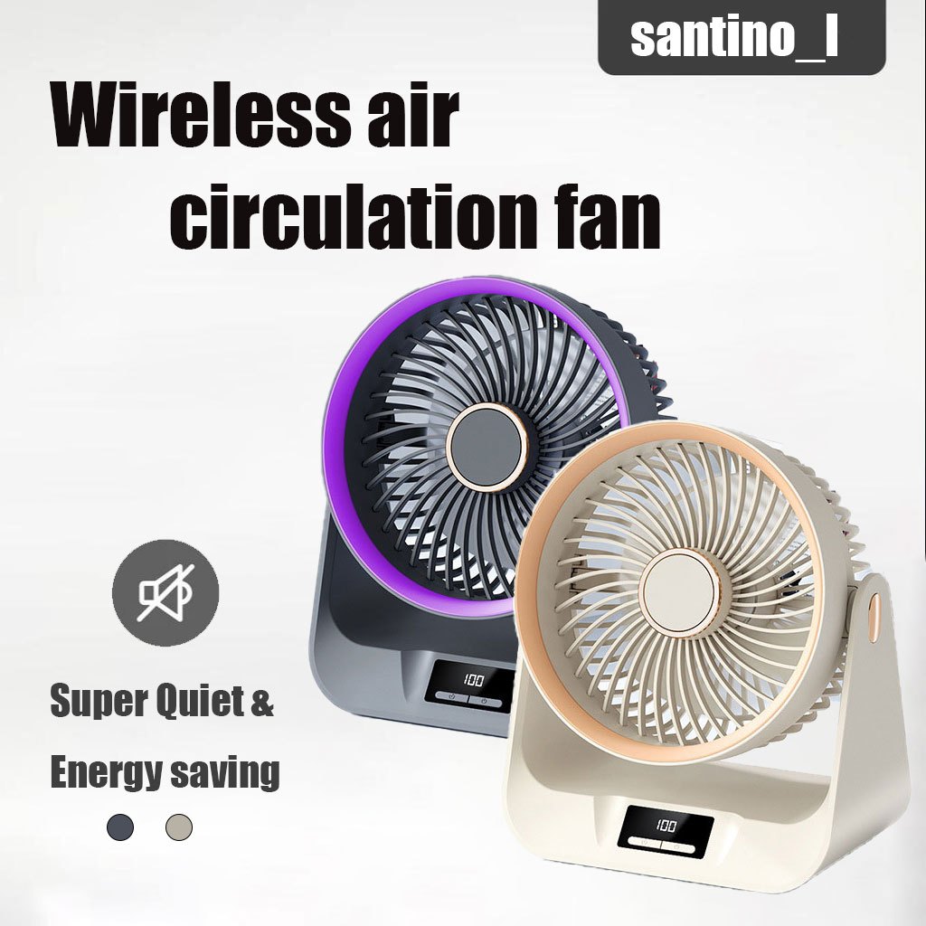 Wireless Portable Fan Air Circulation Fan Wall Desktop Ultra Quiet USB ...