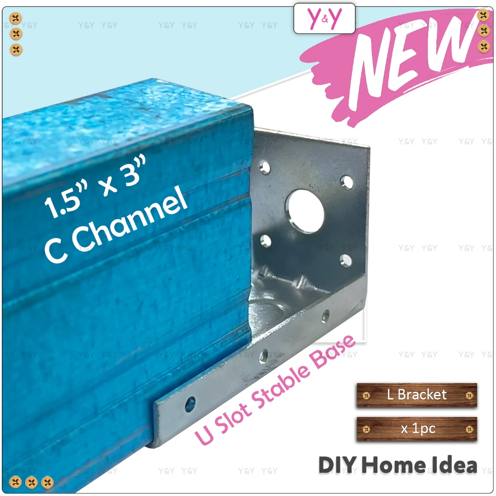 Y&Y Eco 1.5" x 3" C Channel Wall Mount Roofing L Bracket / L Connector ...