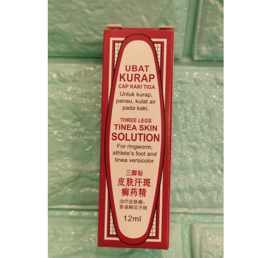 Three Legs Tinea Skin Solution 12 ml ( ubat kurap) | Shopee Singapore