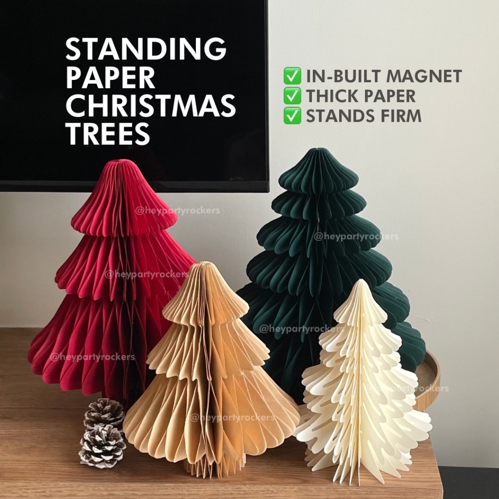 2024 Standing Paper Christmas Trees with Magnets | Shopee Singapore