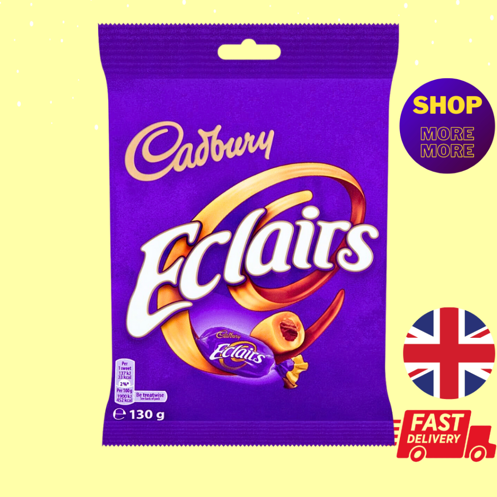 Cadbury Dairy Eclairs Chewy Caramel Sweets with Milk Chocolate Lava ...