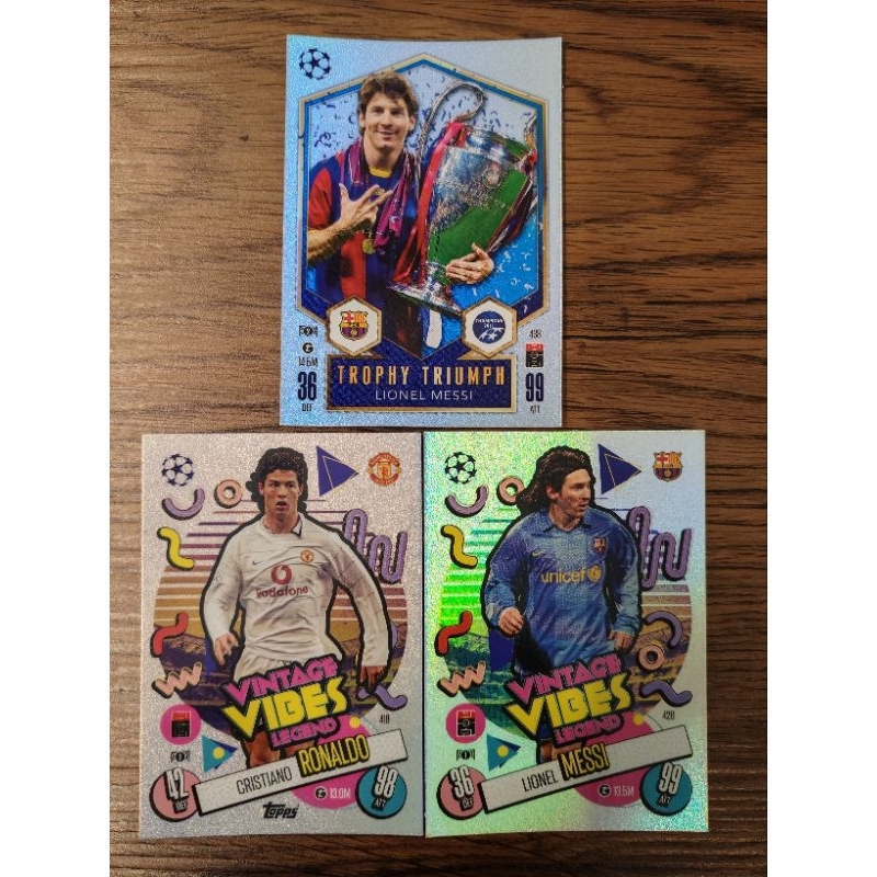 Topps Match Attax UCL 2024/25 - Ronaldo & Messi Cards (Vintage Vibes ...