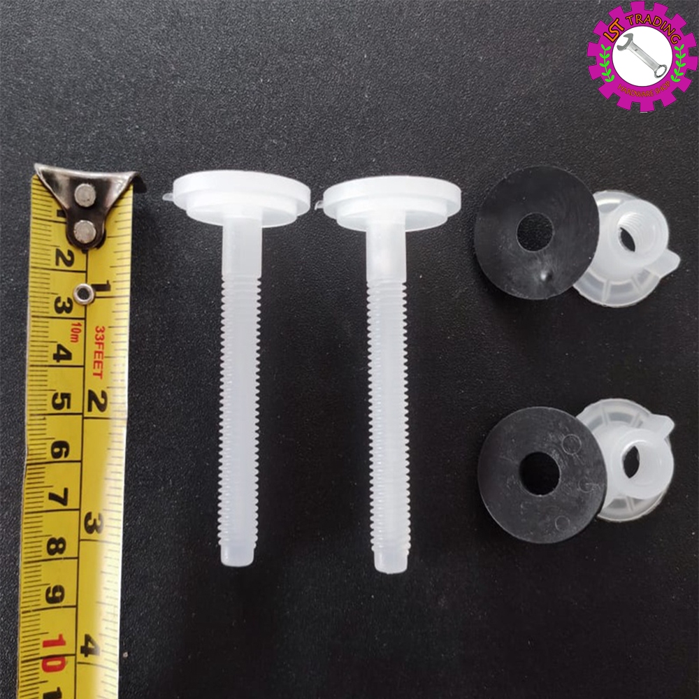 TOILET SEAT SCREW SET / PVC SCREW TOILET SEAT / SKRU PENUTUP MANGKUK ...