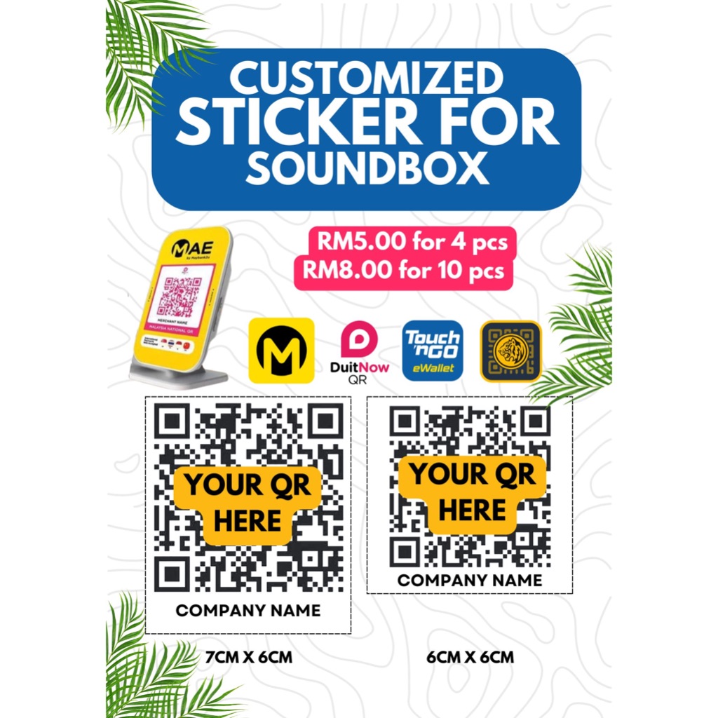 7 QR CODE STICKER FOR SOUNDBOX MAYBANK TOUCH & GO (sticker only ...