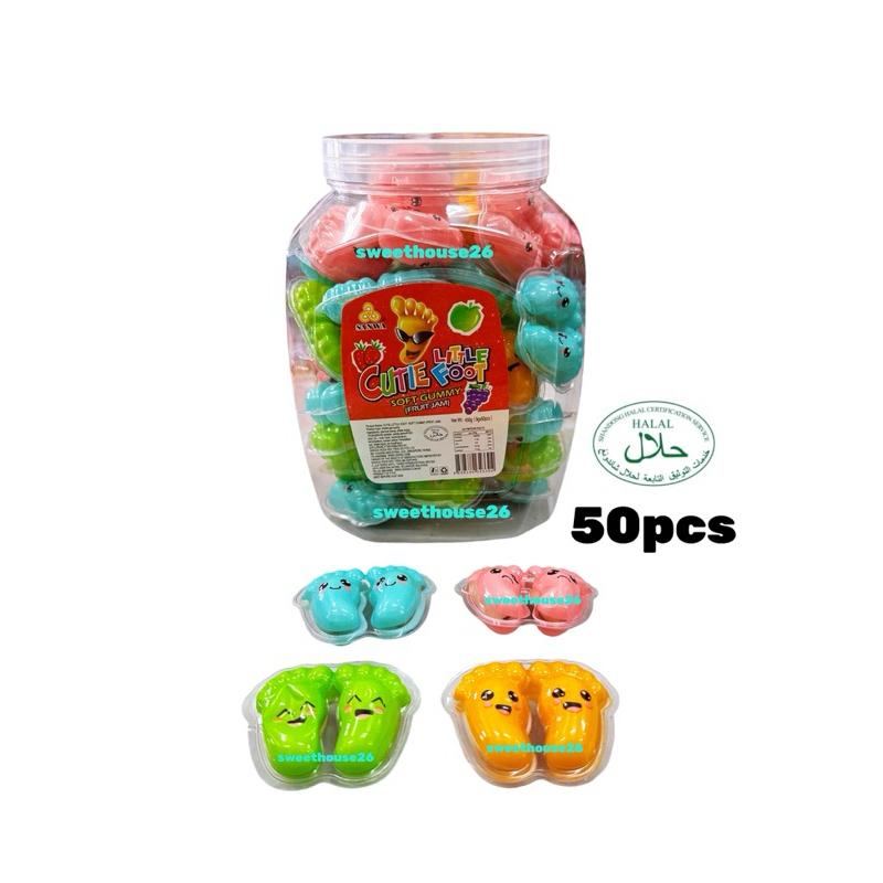 Sanwa Cutie Little Foot Soft Gummy Mix Fruit Candy 9g x 50pcs Halal ...