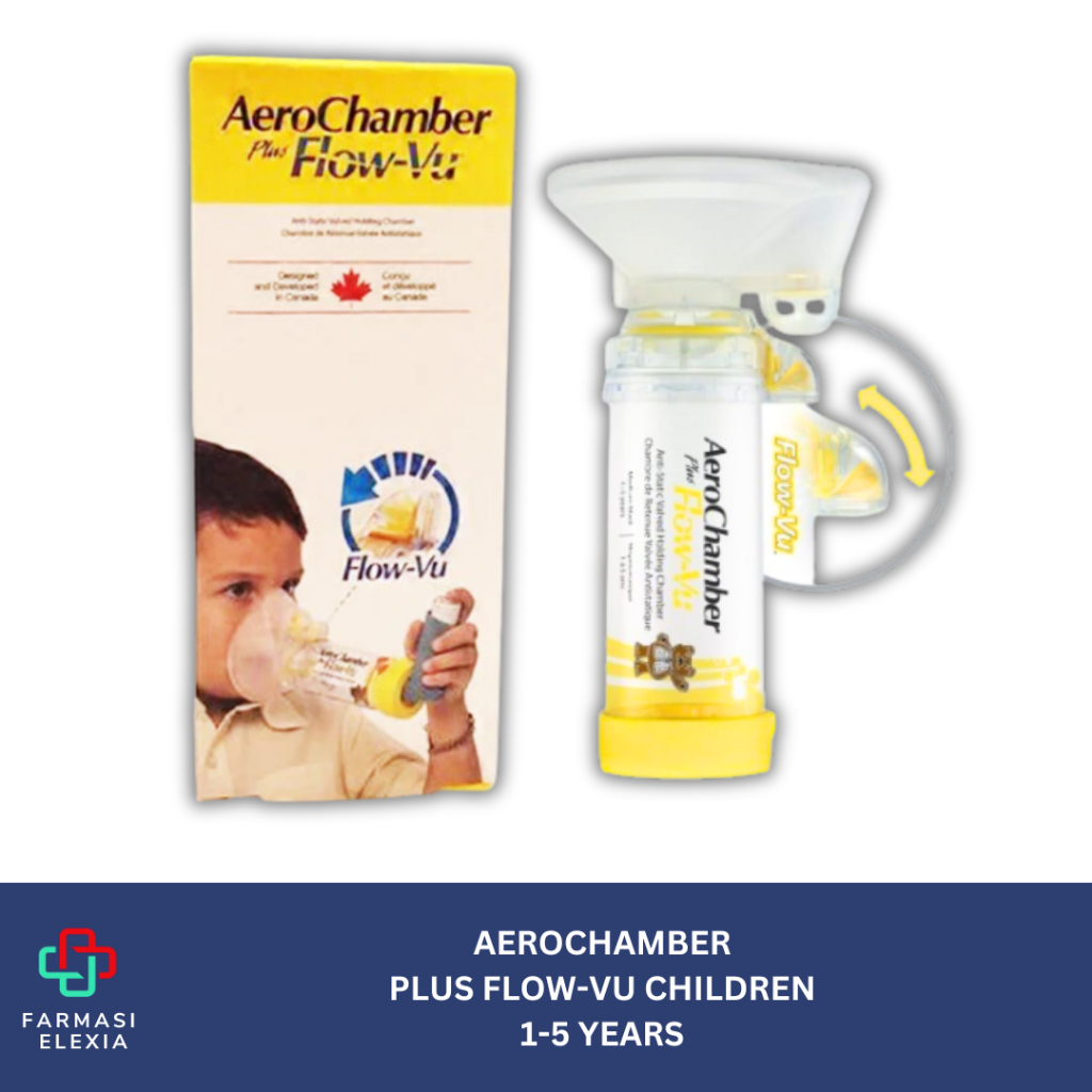 AEROCHAMBER PLUS FLOW-VU ANTI-STATIC VALVED HOLDING CHAMBER MEDIUM MASK CHILD 1-5YEARS | Shopee ...