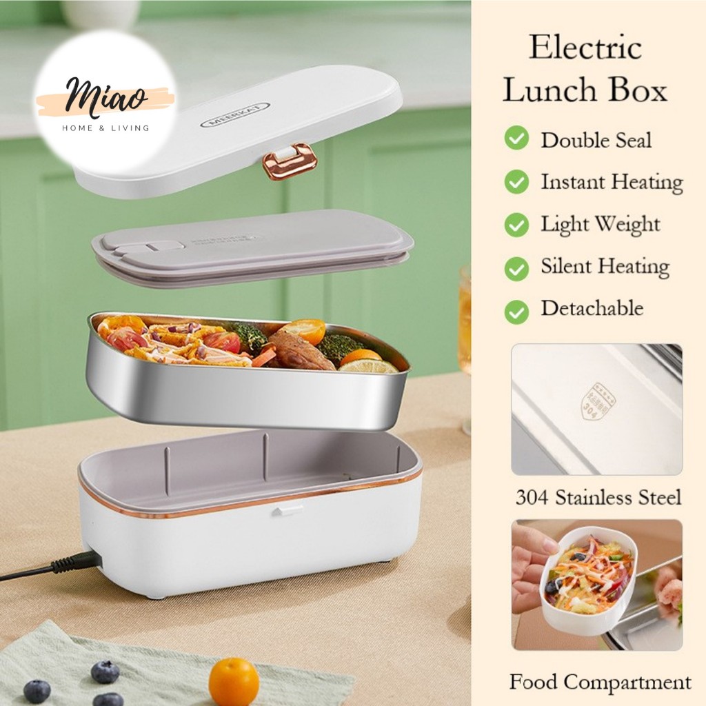 [Malay Plug]Electric Lunch Box 304 Stainless Steel Smart Charging ...