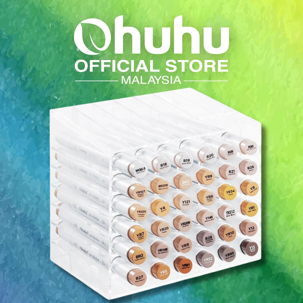 Ohuhu Skin Tone Double Tipped Chisel And Brush Markers Artists Adults ...