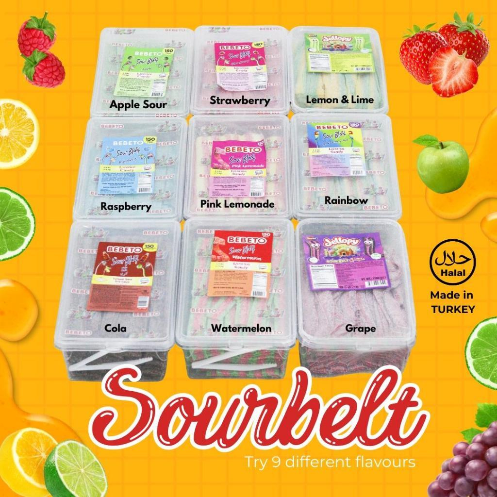 Halal Sourbelt Chewy Candy Sour Gummy Candies Gula Gula Masam Manis ...