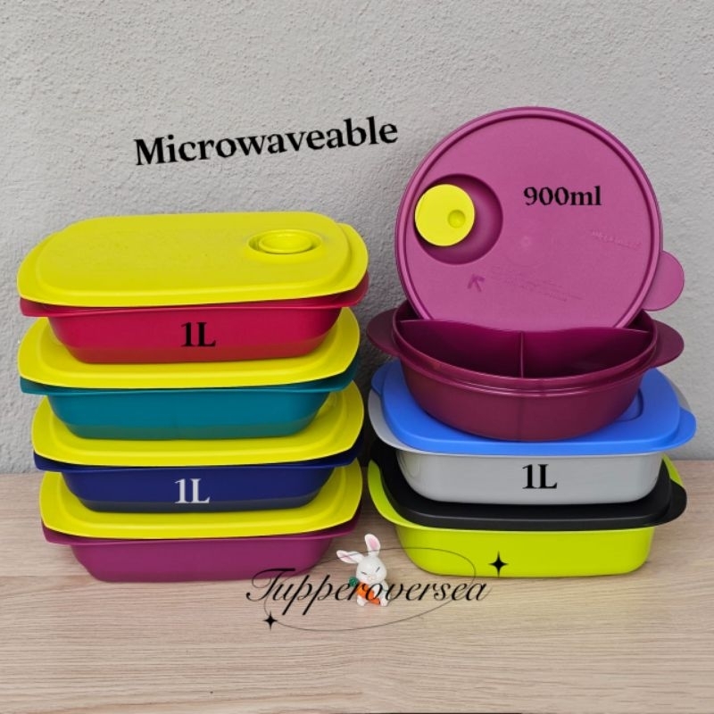 [ Microwaveable ] Tupperware Reheatable Divided / Crystalwave Divided ...