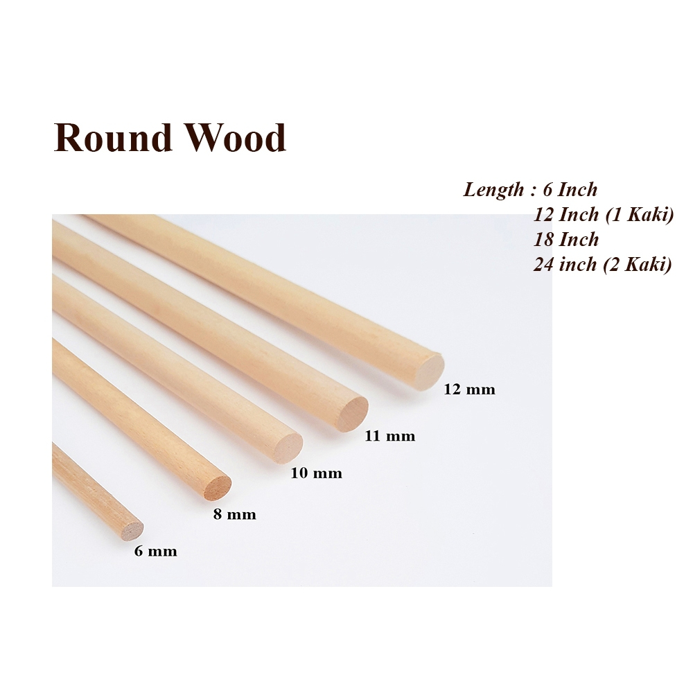 Round Wooden Stick Wood Dowel DIY Arts Craft Stick Tanglung Stick ...