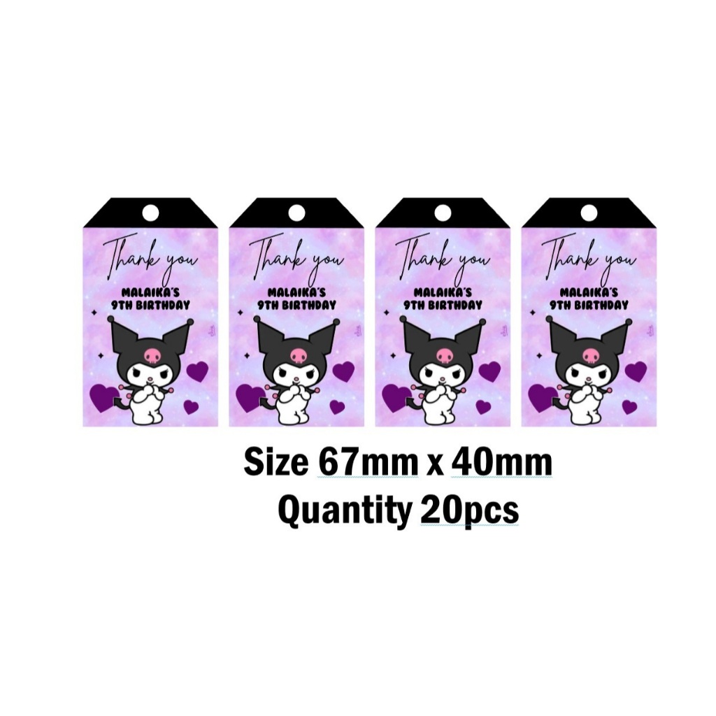 KUROMI birthday party sticker thank you tag | Shopee Singapore