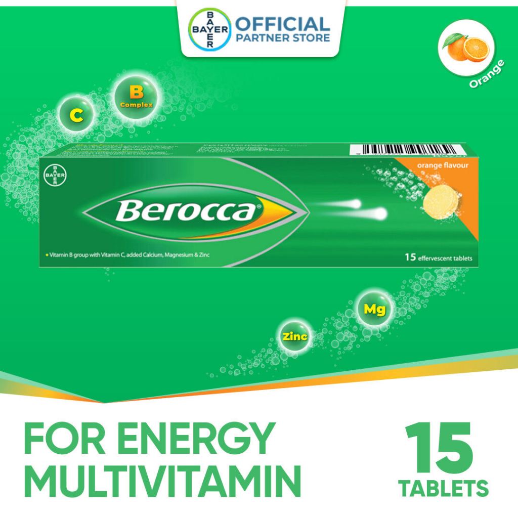 Berocca Effervescent Tablets Orange Multivitamin (15's) | Shopee Singapore