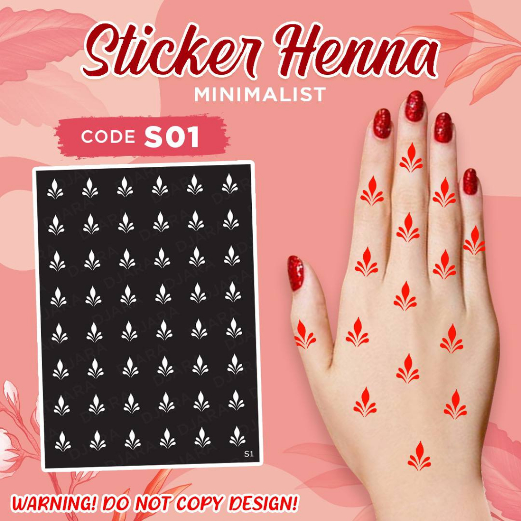 New Design Henna Minimalist Sticker Design Baru Stiker Inai Tekap ...