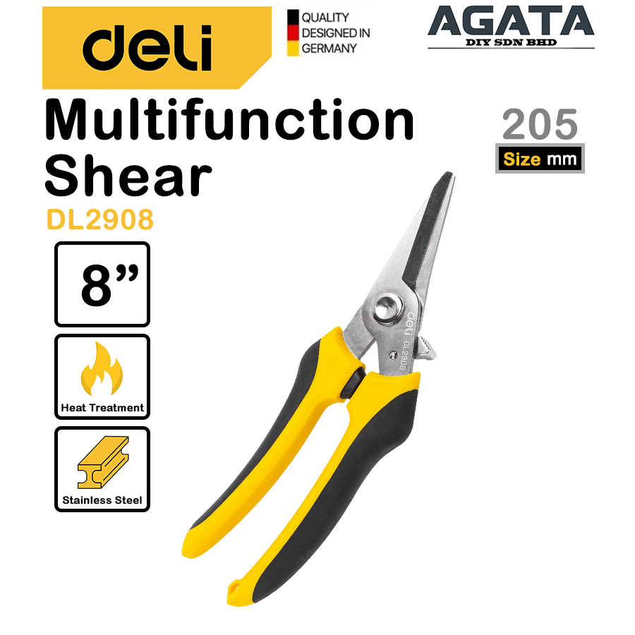 DELI Multifunctional Shear DL2908 8" Plastic Cutting Nippers Wire Cable ...