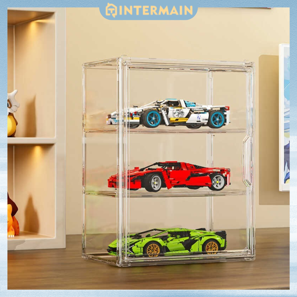 1:24 Scale Car Display Case Dustproof Toy Cars Storage Box Acrylic ...