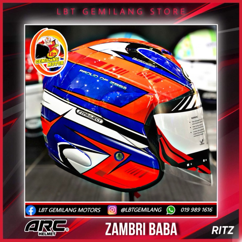 ARC Helmets RITZ [ZAMRI BABA] Special Edition | Shopee Singapore