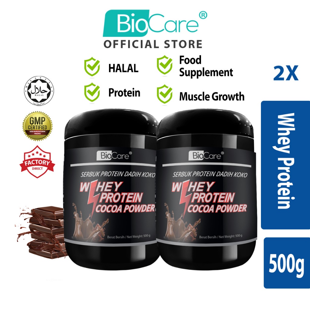 Biocare Whey Protein Cocoa Powder (2x 500g) | Shopee Singapore