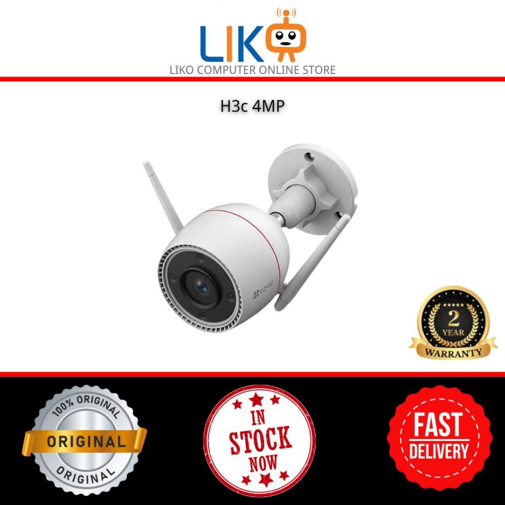 Ezviz H3C 2K+ 4MP 1440P Two Way Talk Color Night Vision Wireless Wi-Fi ...