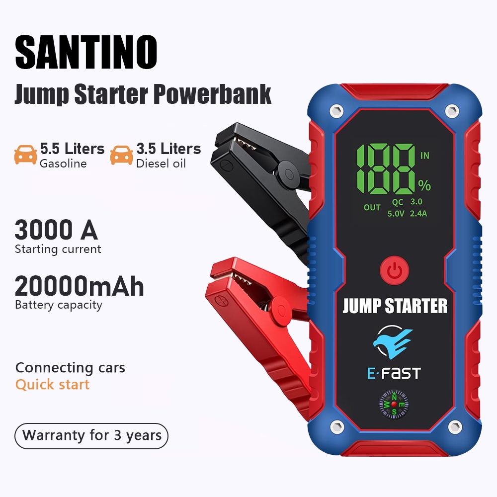 SANTINO Jump Starter 20000mAh Powerbank Jumper Kereta Car Start Air ...