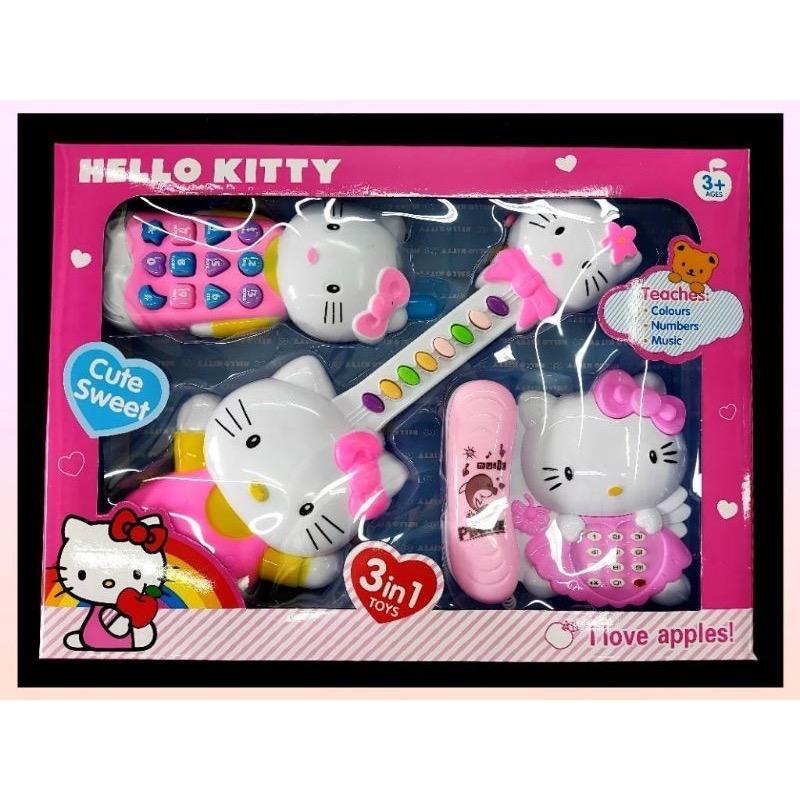 HELLO KITTY PIANO GUITAR WIHT MUSIC & MUSIC PHONE & LIGHT PLAY SET ...