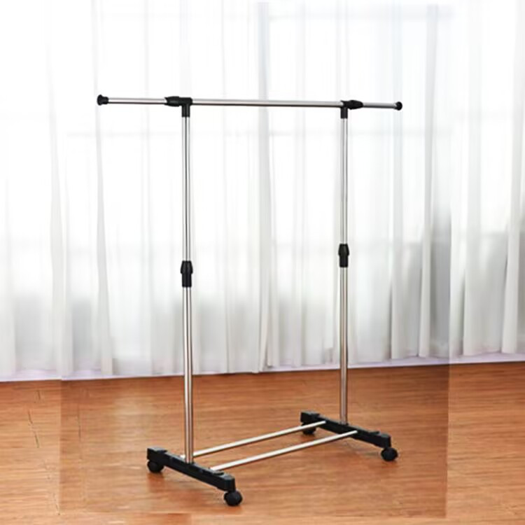 Single Rod Drying Rack Indoor Bedroom Balcony Drying Clothesline Pole ...