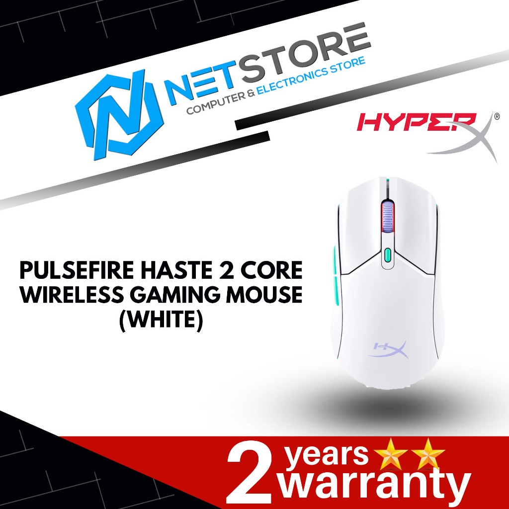 HYPERX PULSEFIRE HASTE 2 CORE WIRELESS GAMING MOUSE (WHITE) - 8R2E7AA ...