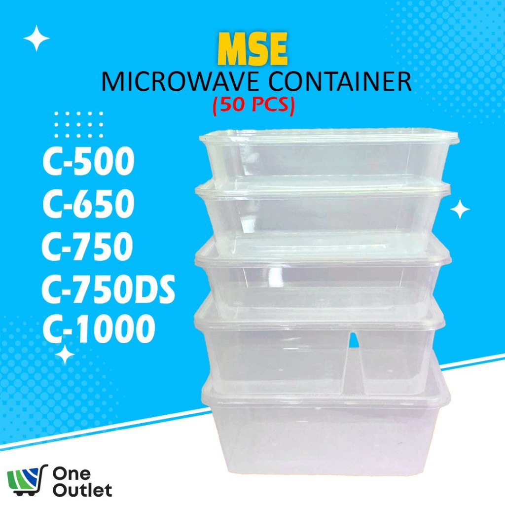 Food Container Microwave Rectangular Disposable Plastic with Lid Bekas ...