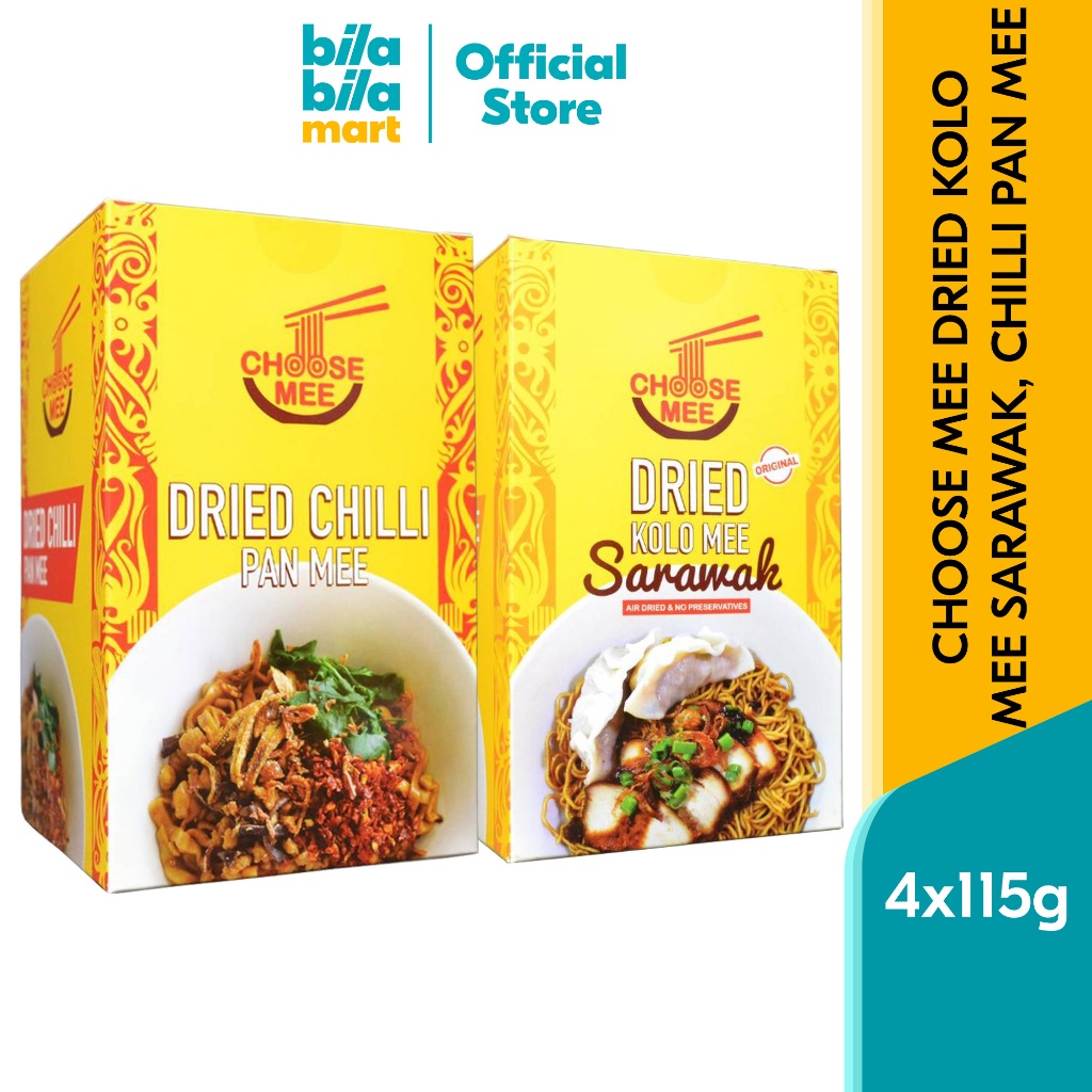 CHOOSE MEE Sarawak Kolo Mee, Dried Chilli Pan Mee (4's x 115g) 砂拉越 Kolo ...