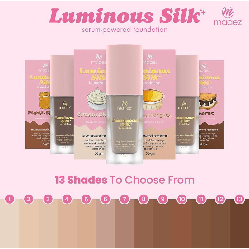 Maaez Foundation Liminous Silk Powered Foundation 30gm | Shopee Singapore