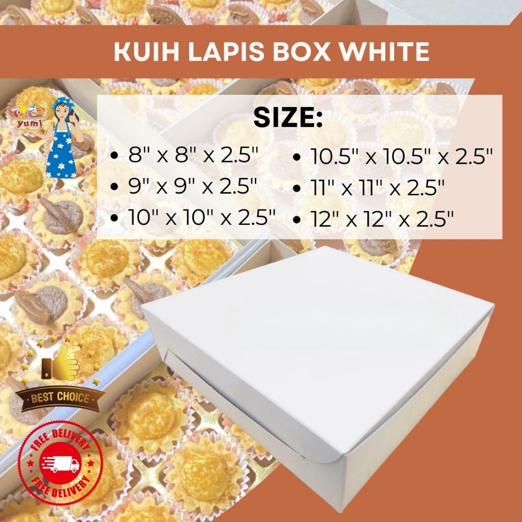 KUIH LAPIS BOX WHITE (PLAIN) (5PCS) | Shopee Singapore
