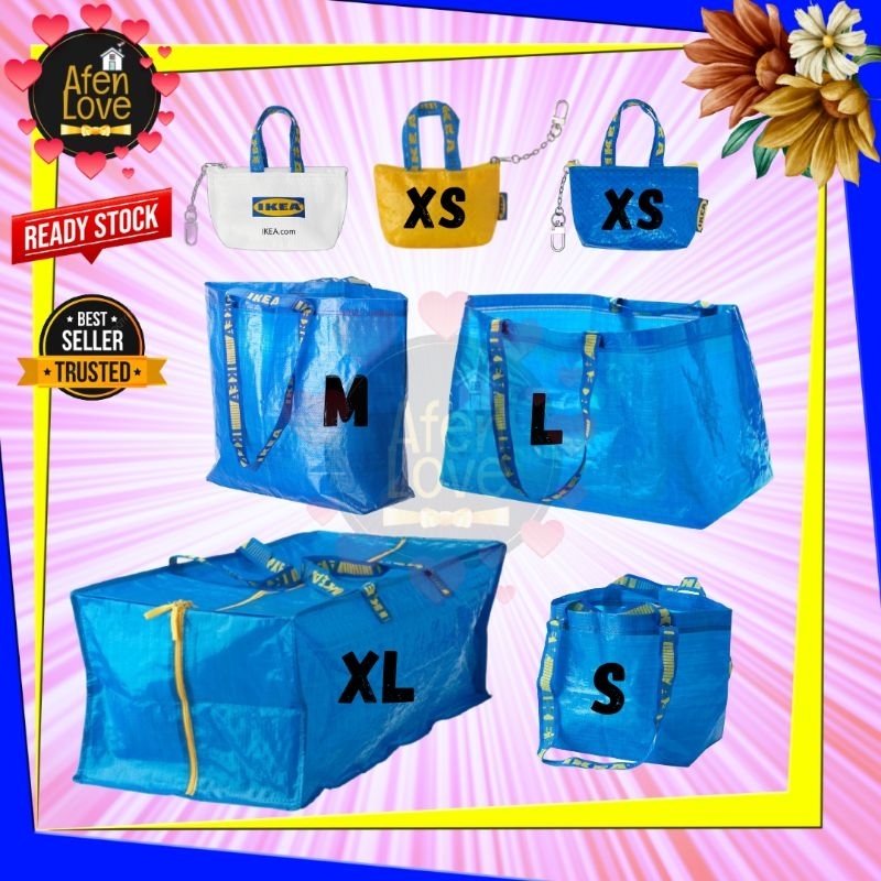 IKeA_Bag Frakta Beg IkeA Biru Zip Besar Kecil Baju Laundry Delivery ...