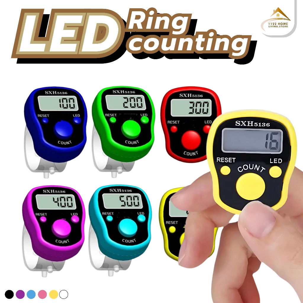 Handheld Electronic Counter Night light Finger Digital Bead Timer LCD ...