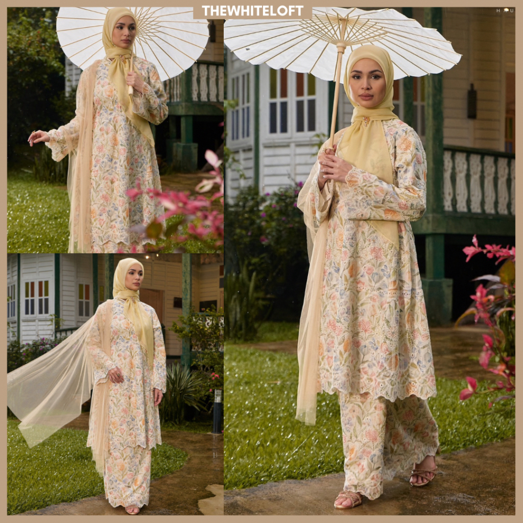 Nona Manes Haurabelle Baju Raya 2025 Baju Kurung Premium Chiffon ...