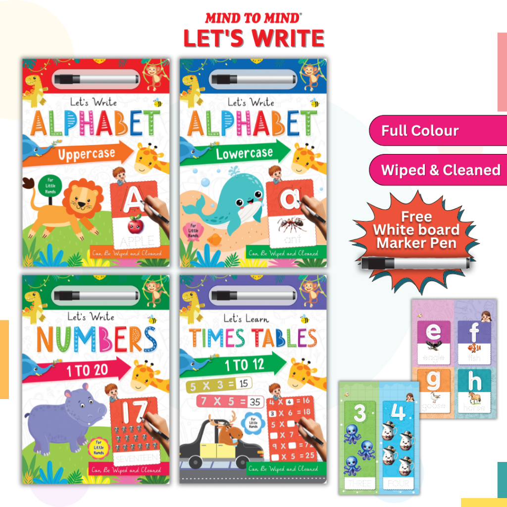 Activity Book Let's Write & Learn Alphabet | Times Tables | Numbers ...