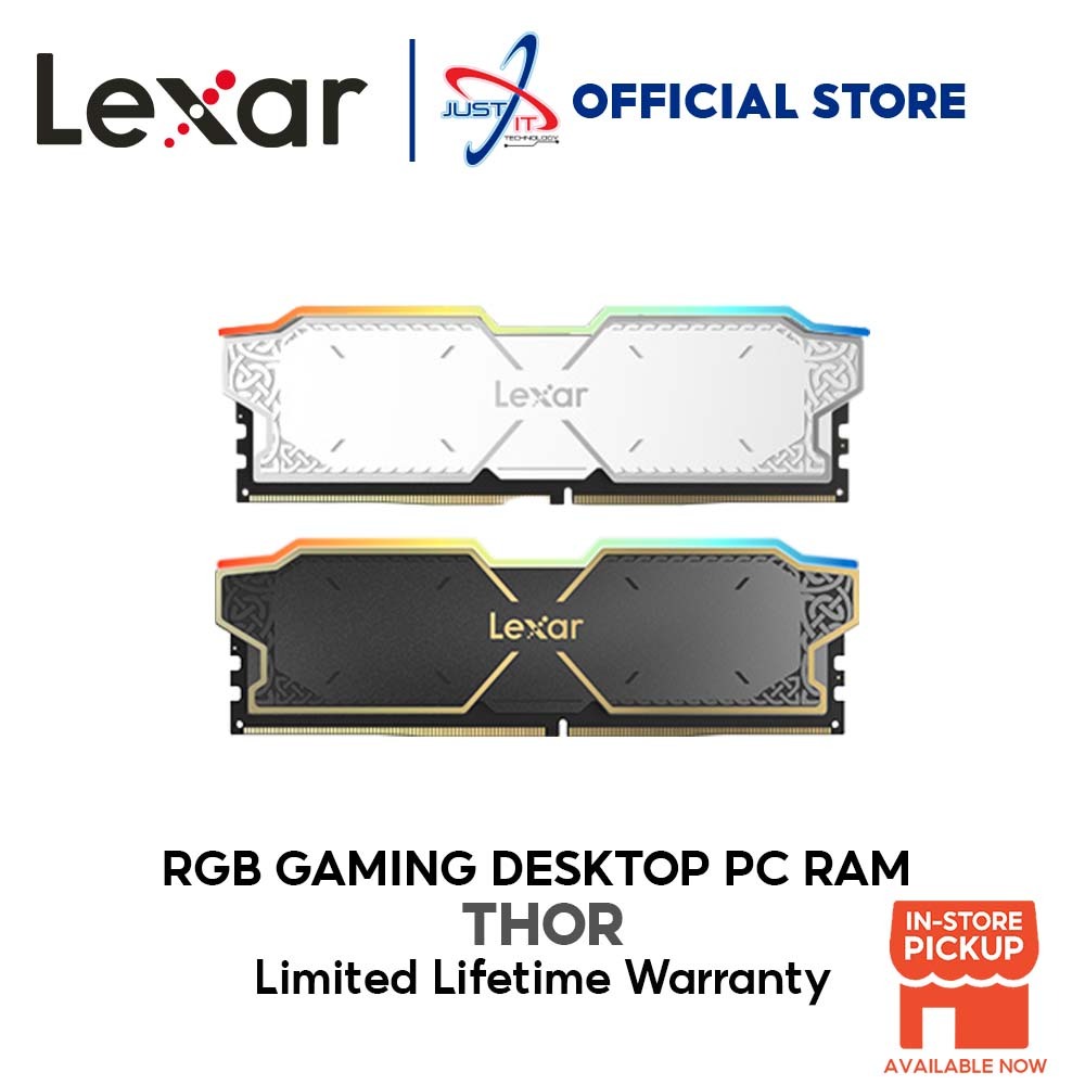 LEXAR THOR RGB 32GB (16GB*2) DDR5 6000MHZ CL38 GAMING PC RAM - BLACK ...