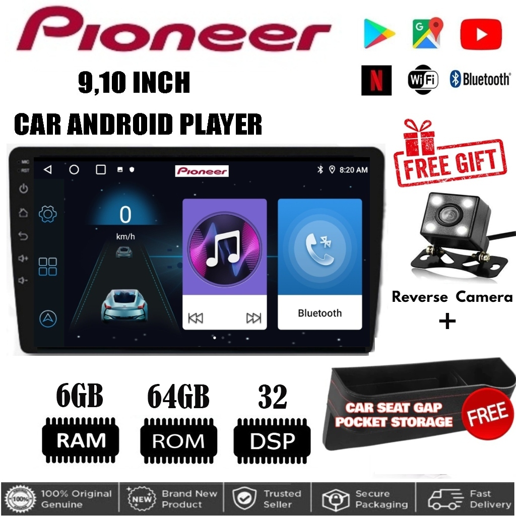 [6GB RAM + 64GB ROM]QLED Pioneer Android Player 9"10 inch (FREE SEAT ...