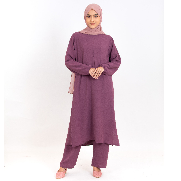 Suit Pasang Warda Baju Labuh dan Seluar Loose Pants and Blouse Soft Cey ...